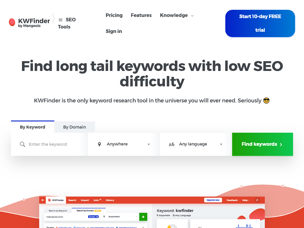 KW Finder - Digital Marketing Supermarket