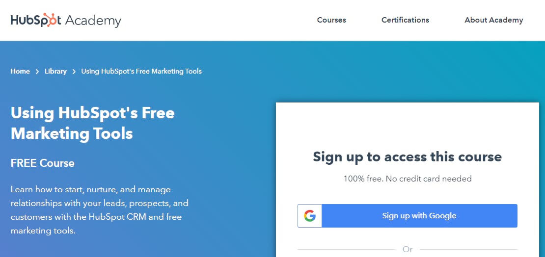 Using HubSpot's Free Marketing Tools - Digital Marketing Supermarket