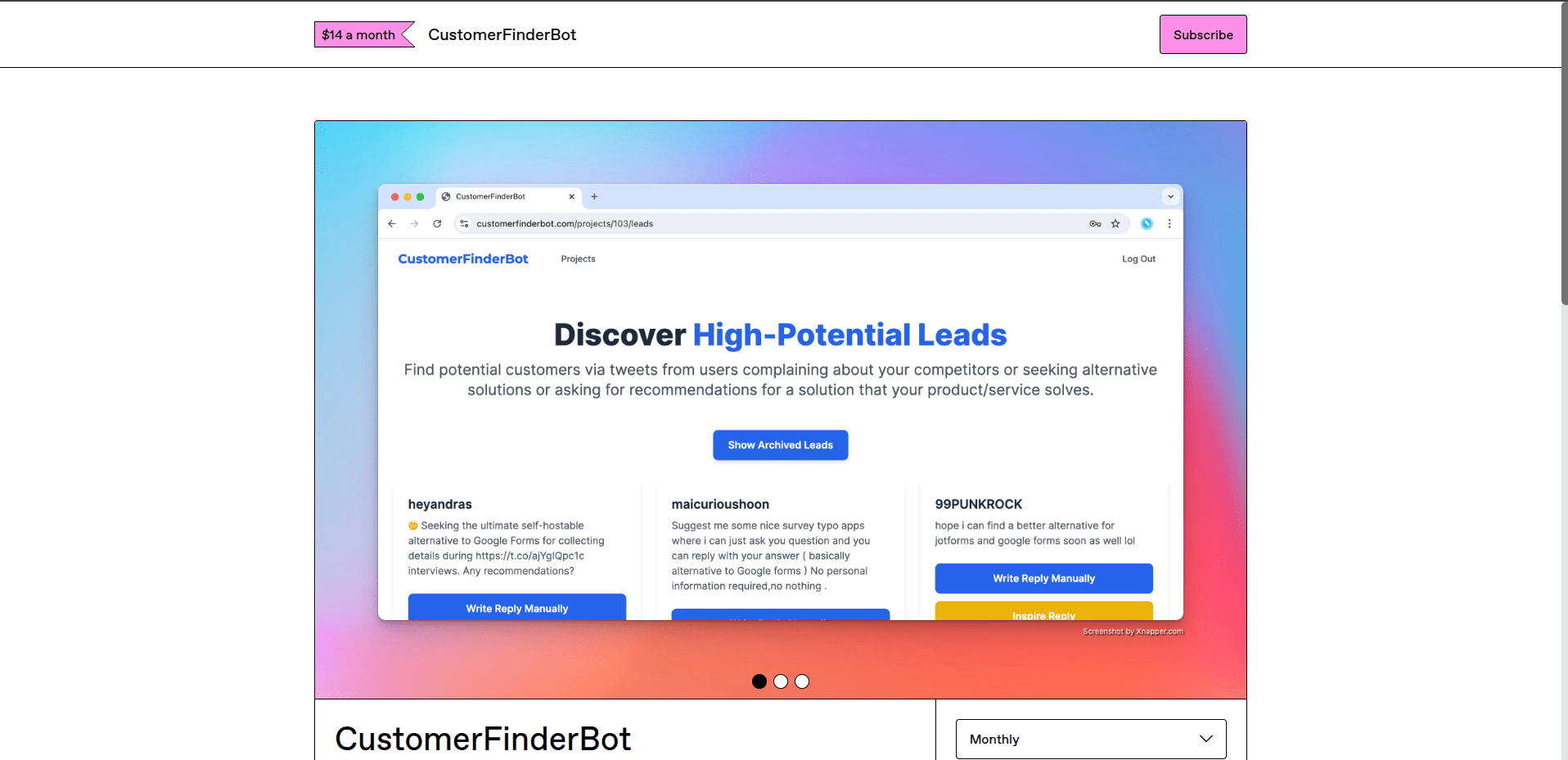 CustomerFinderBot - Digital Marketing Supermarket